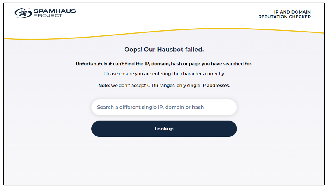 How to check a blocked IP using Spamhaus