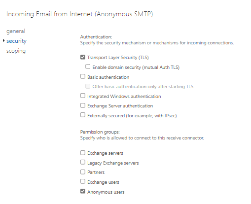 Configuring Anonymous SMTP ( disabling SMTP-Auth for external connectors )